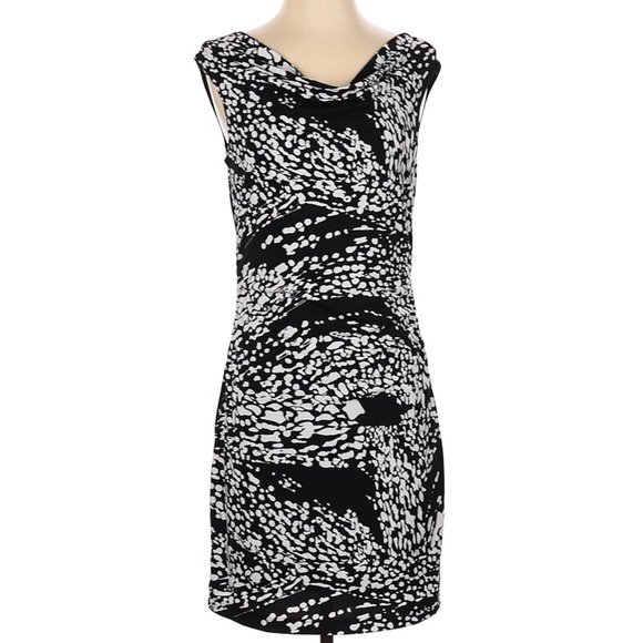 Renuar | Dresses | Renuar Patterned Cowl Neckline Fitted Dress | Poshmark